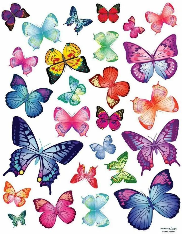 Sada 26 samolepek Ambiance Exotic Butterflies