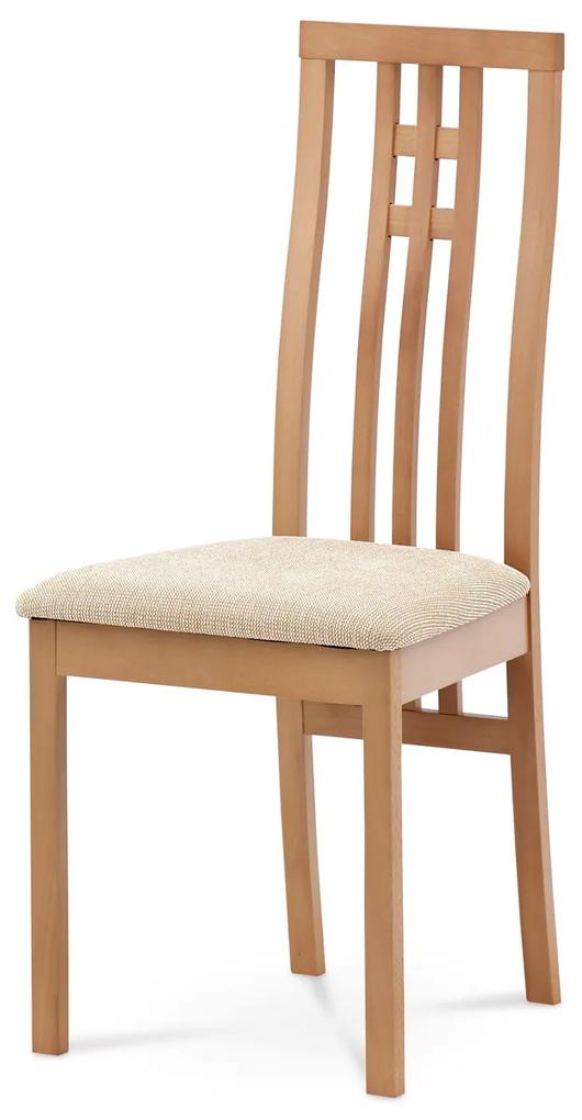Jídelní židle BC-2482 BUK3 masiv buk, barva buk, látka krémová