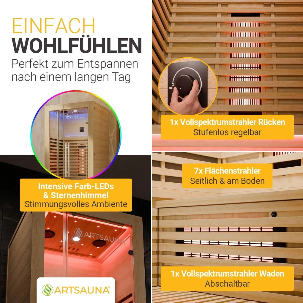 Artsauna Infrasauna Trondheim 90, přírodní