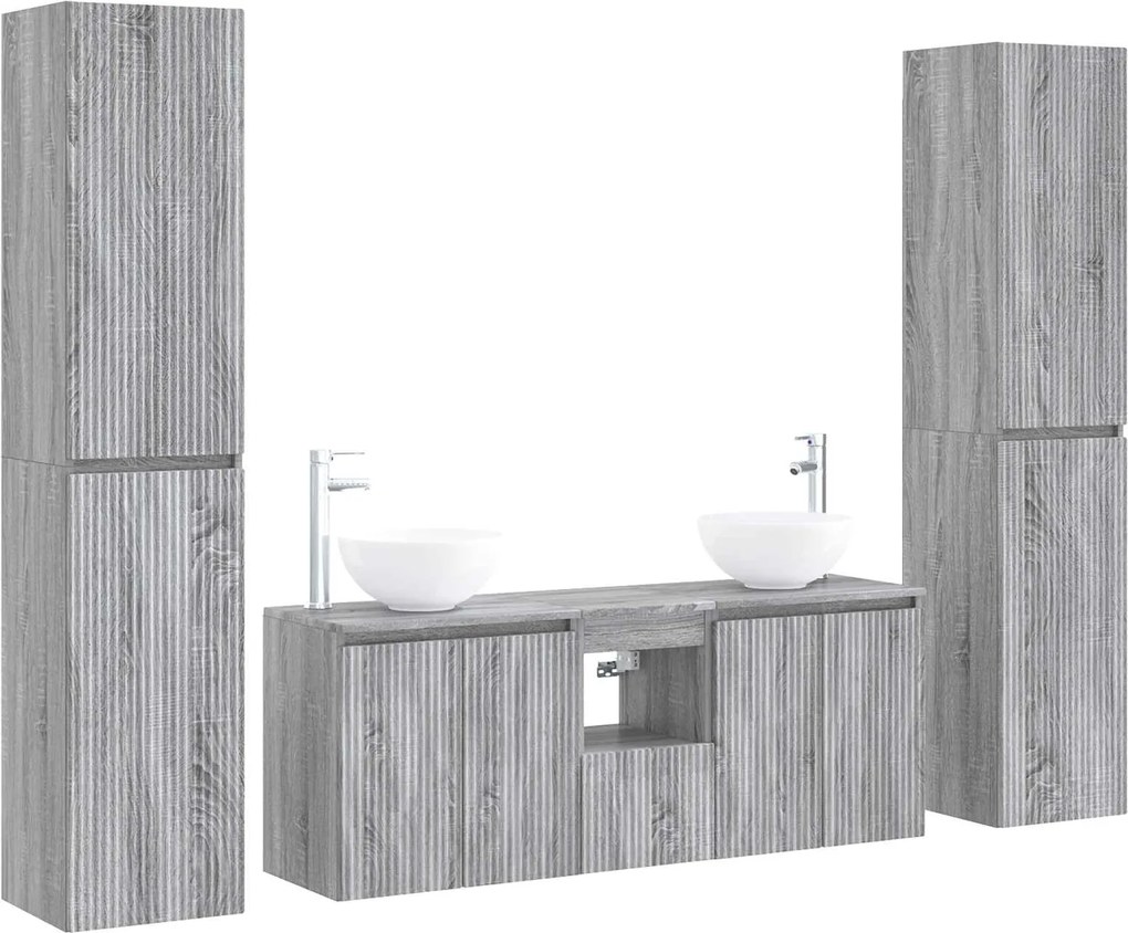 Sada koupelnového nábytku 5 ks Šedý Sonoma 33 x 34,5 x 160 cm 3406029