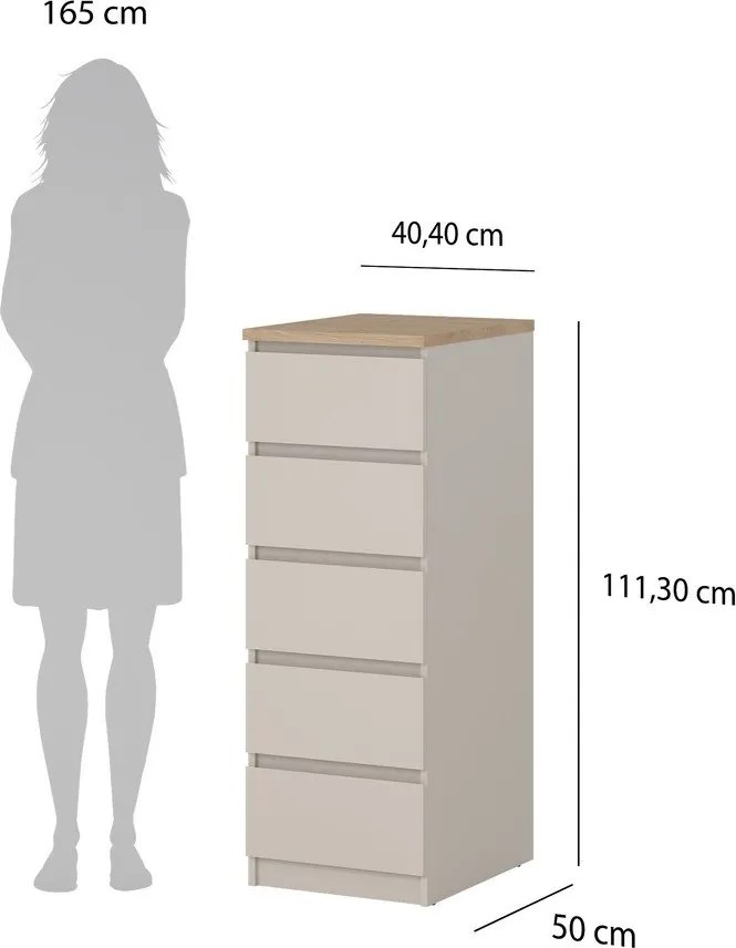 Krémová komoda 40x111x50 cm Naia – Tvilum
