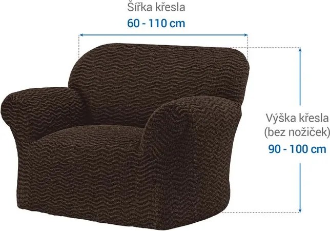 Bielastické potahy CRISTINA tabáková křeslo (š. 60 - 110 cm)