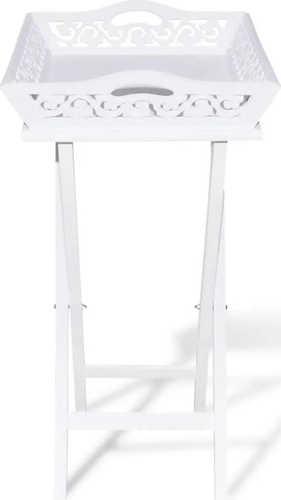vidaXL Bílý stolek s podnosem na květináče [241148]