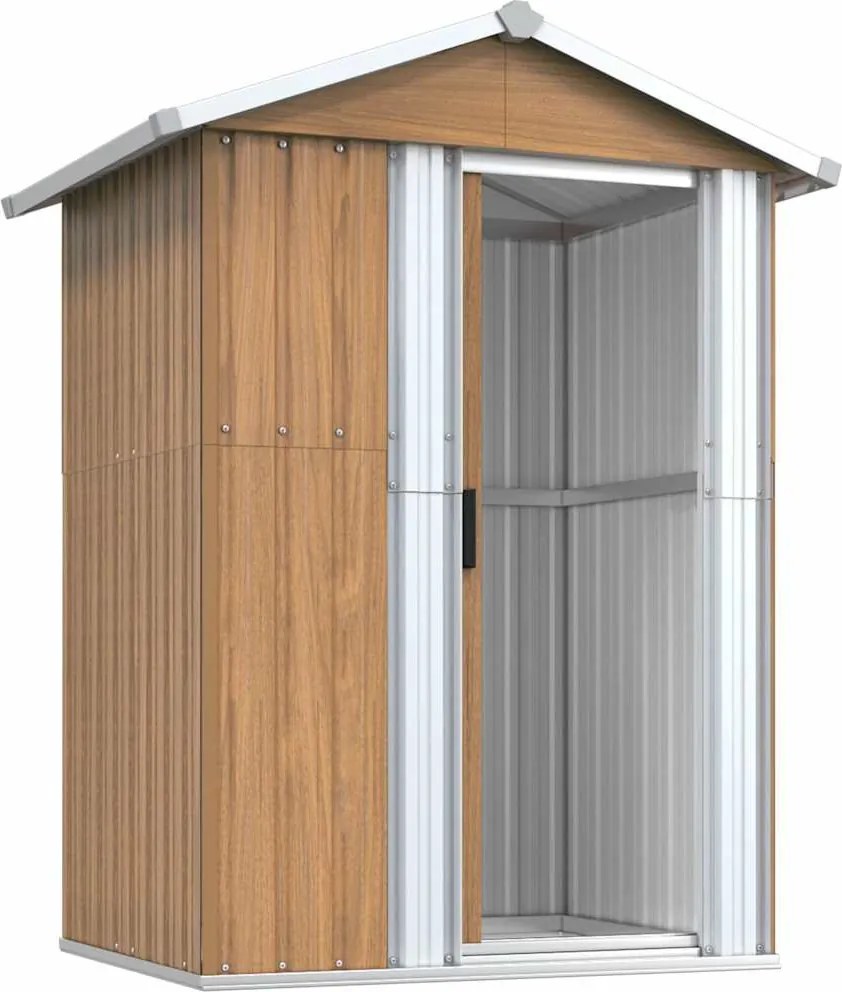 Zahradní domek hnědý 126 x 97,5 x 177 cm pozinkovaná ocel 316236