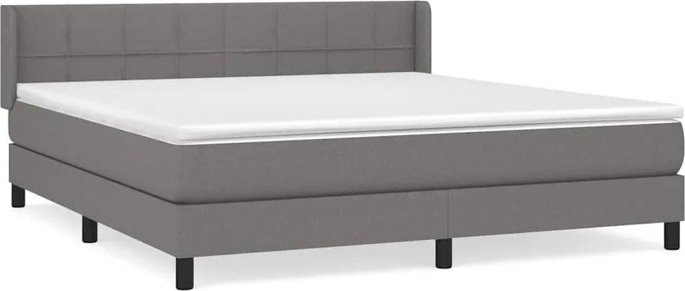 Box spring postel s matrací tmavě šedá 160x200 cm textil 3129722