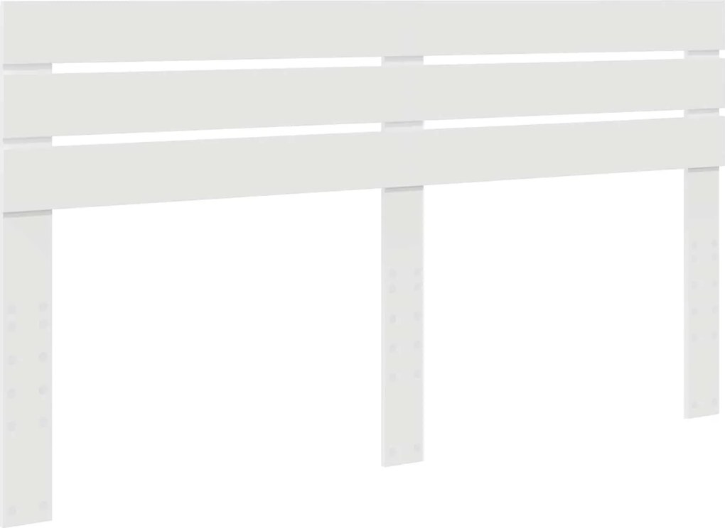 Rám postele s čelo Bílá 200 x 200 cm Masivní borové dřevo 3411375