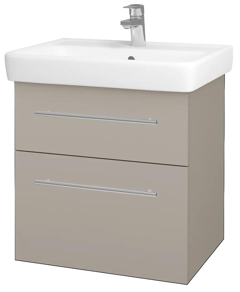 Dřevojas Koupelnová skříň Q MAX SZZ2 60 Varianta: N01 Bílá lesk / Úchytka T01 / L04 Béžová vysoký lesk
