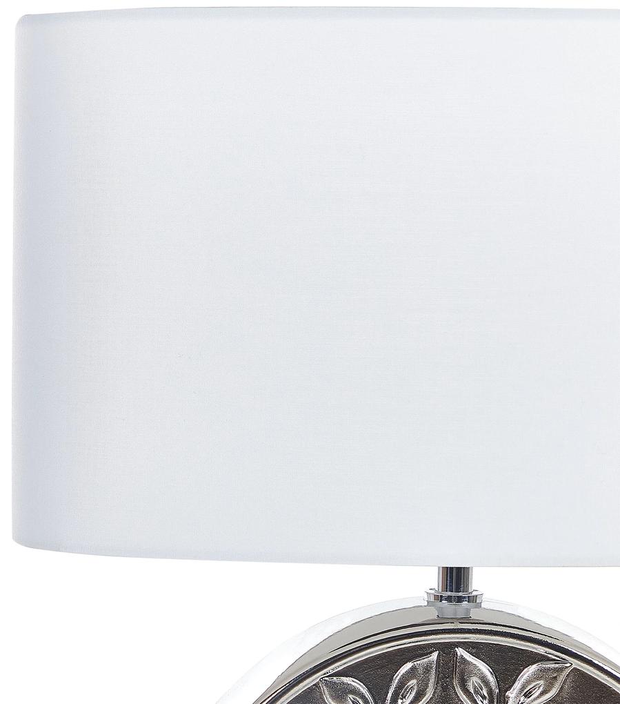 Keramická stolní lampa stříbrná KHERLEN Beliani