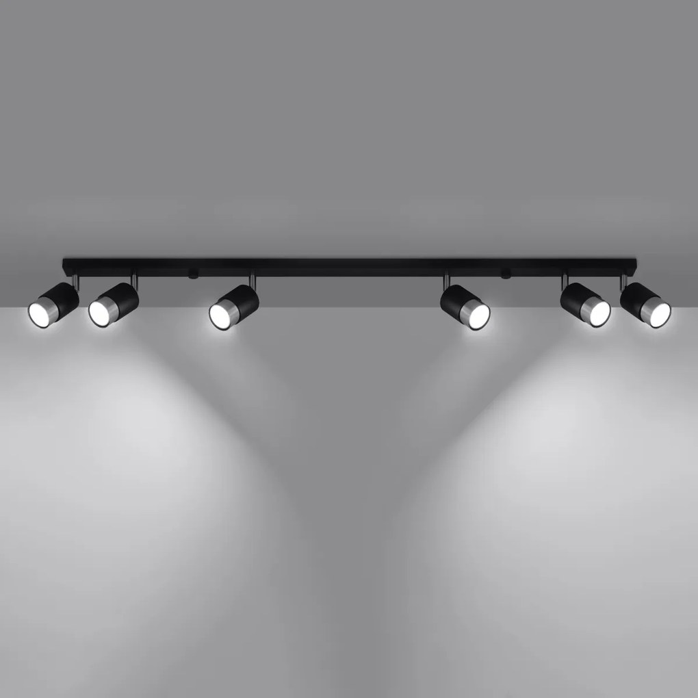 Sollux Lighting Stropní svítidlo NERO 6 Černá/chromové