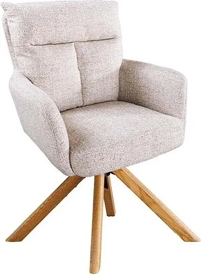Designová otočná židle Maddison šampaňská / dub