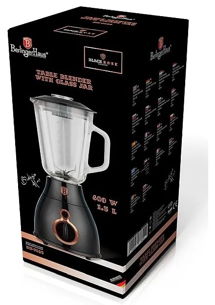 BERLINGERHAUS Mixér stolní 600 W 1,5 l Black Rose Collection BH-9025