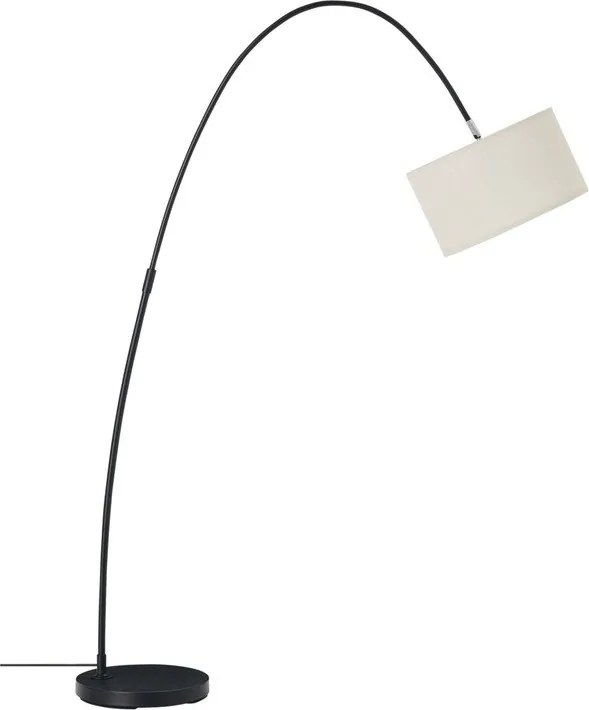 Bílá/černá látková stojací lampa s ohybatelnou konstrukcí (výška 145 cm) Arc – Ellos Home