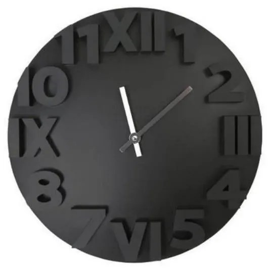 Platinet Nástěnné hodiny 3D design 1xAA černá PL0207