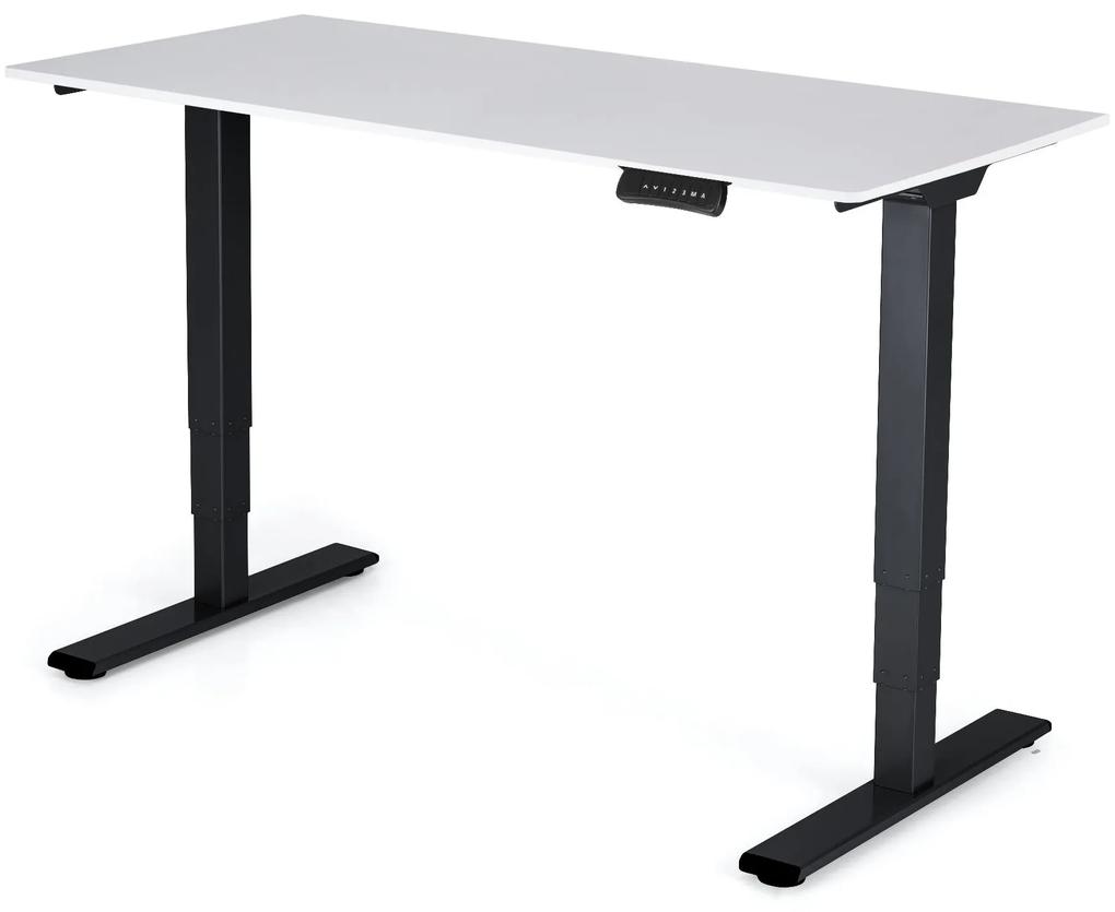 Polohovatelný stůl Liftor 3segmentové nohy černé,   deska 1380 x 650 x 18 mm bílá