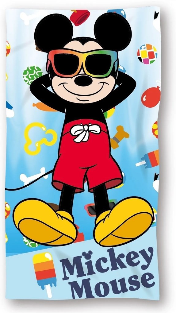 Dětská bavlněná osuška ROBIN Mickey Mouse 70x140 cm modrá
