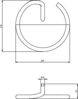 Deante Silia věšák na ručník, nikl
