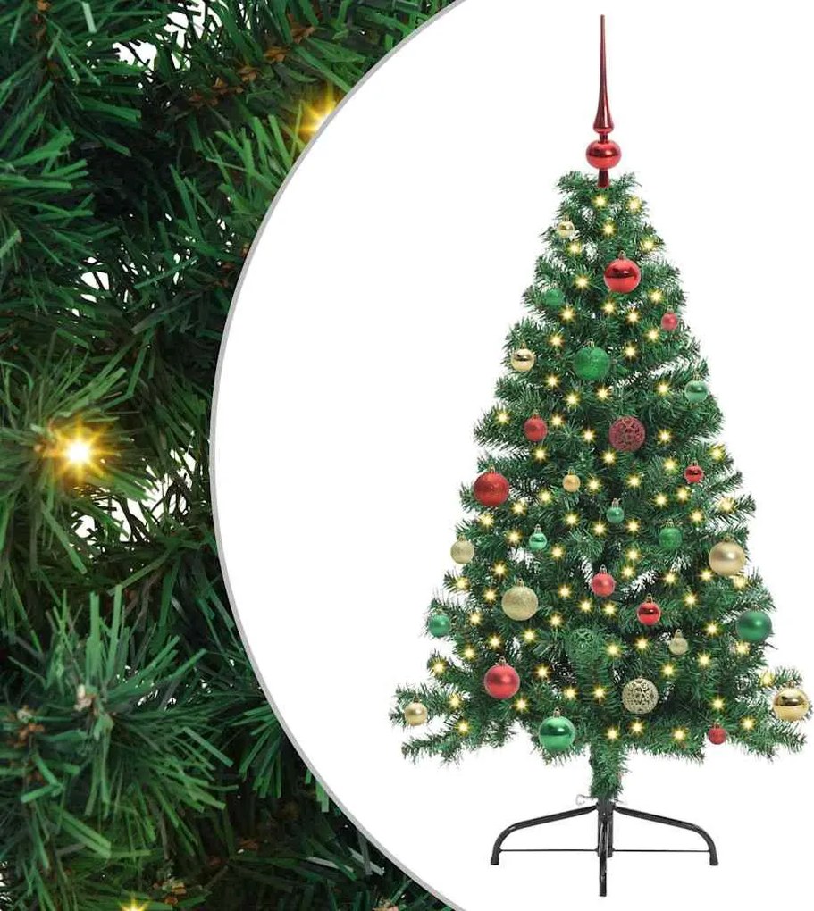Umělý osvětlený vánoční stromeček Zelená 150 cm PVC 3397006