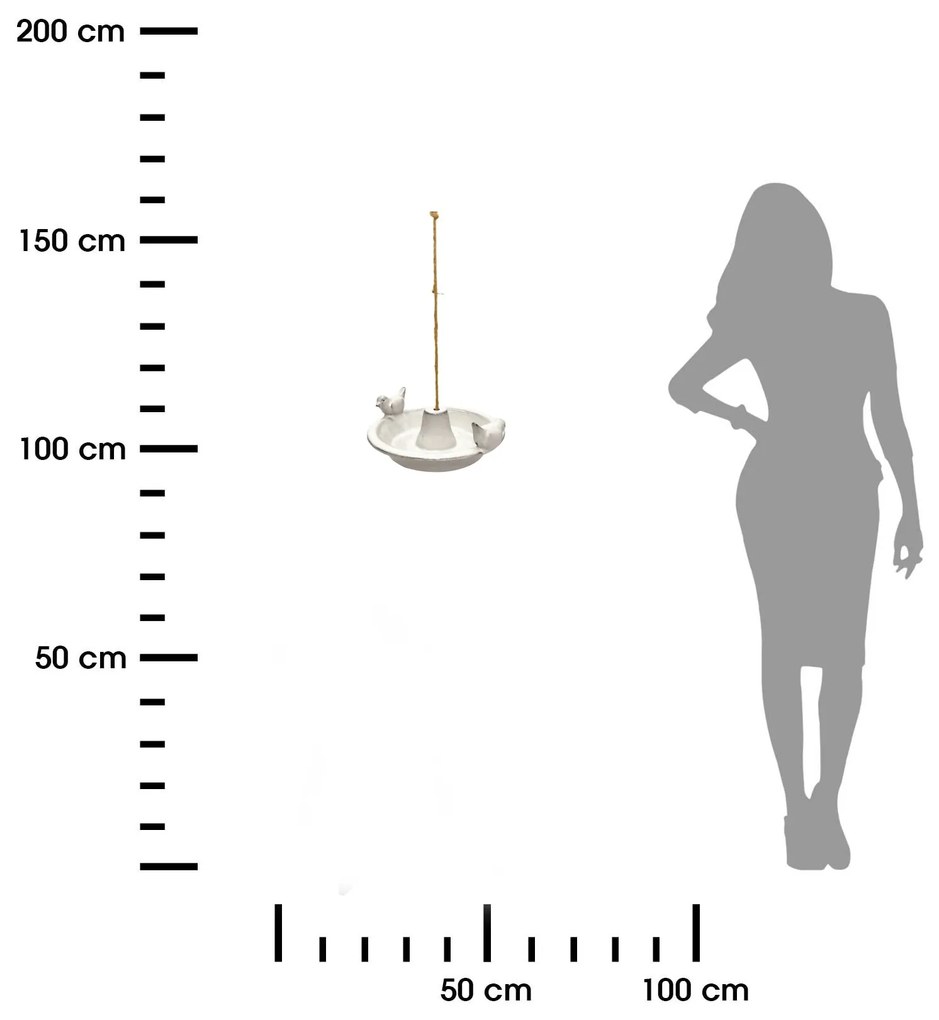 Závěsné napajedlo pro ptáky Mia, 30x10 cm, keramika, bílá