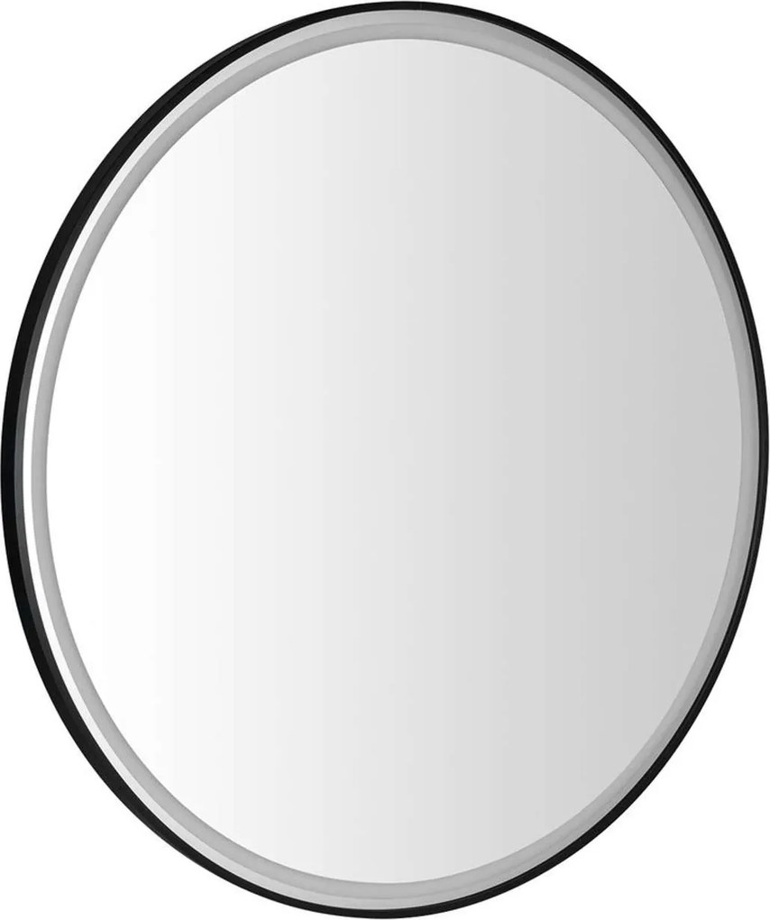 Sapho - Zrcadlo Kadris s LED osvětlením, průměr 100 cm, matná černá KD100