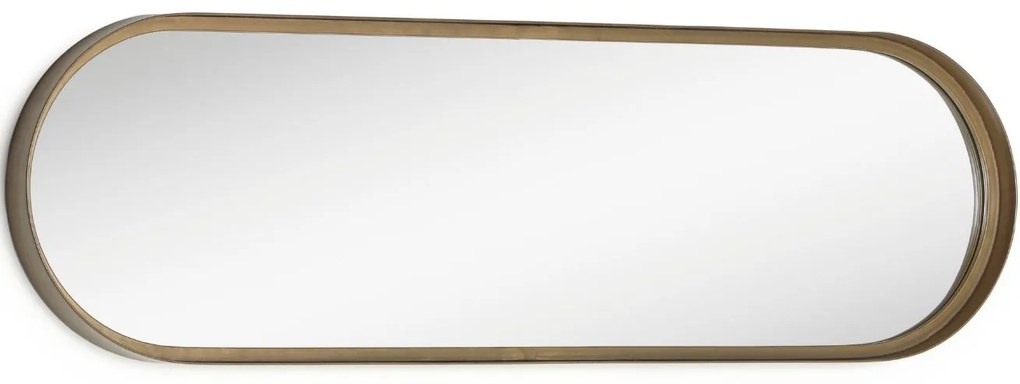 Zlaté kovové závěsné zrcadlo Kave Home Tiare 31 x 101 cm
