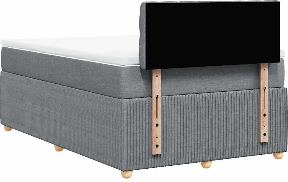 Box spring postel s matrací světle šedá 120 x 200 cm textil 3287430
