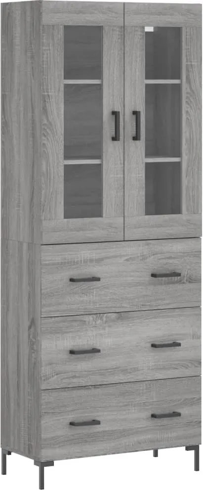 Skříň highboard šedá sonoma 69,5 x 34 x 180 cm kompozitní dřevo 3198407