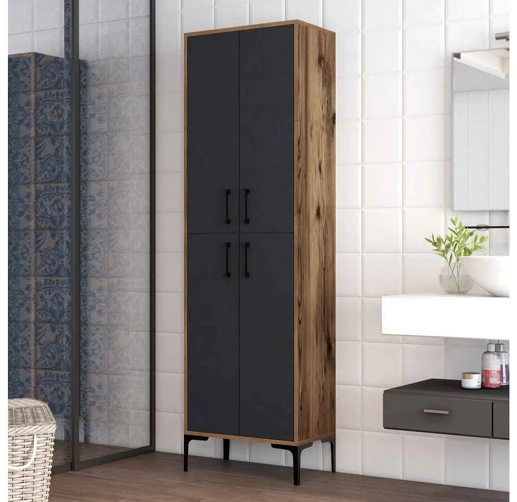 Designová víceúčelová skříň Zaidin 200 cm antracitová