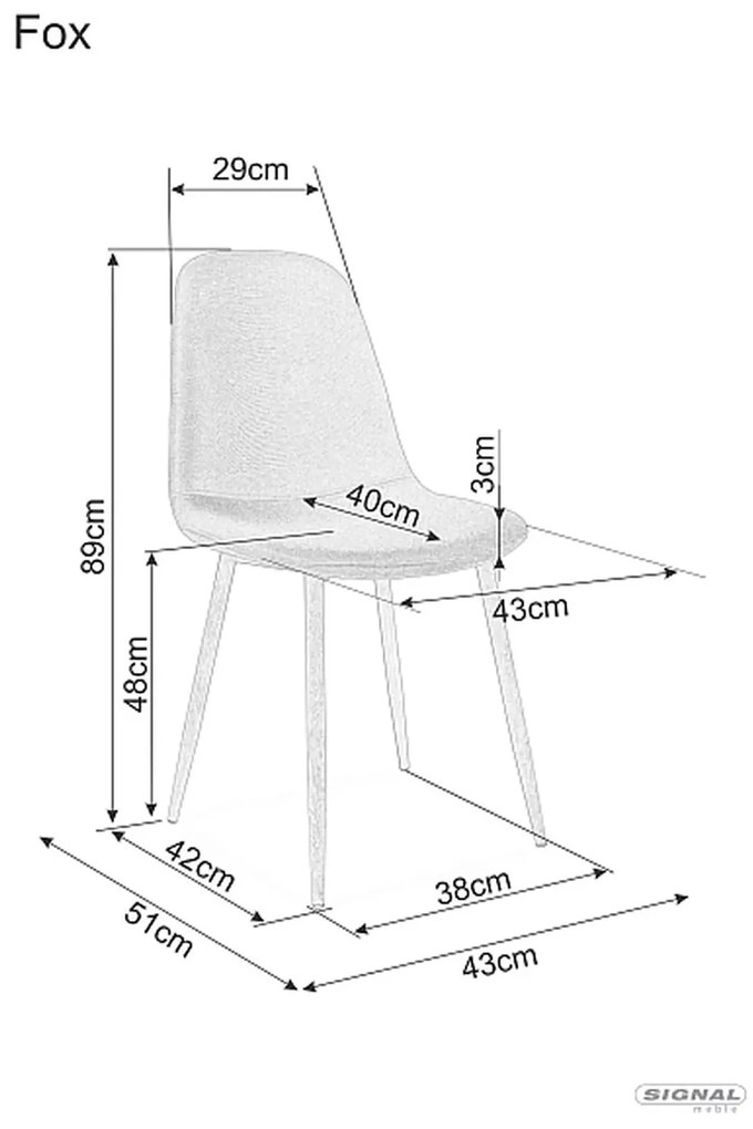Čalouněná jídelní židle Fox šedá