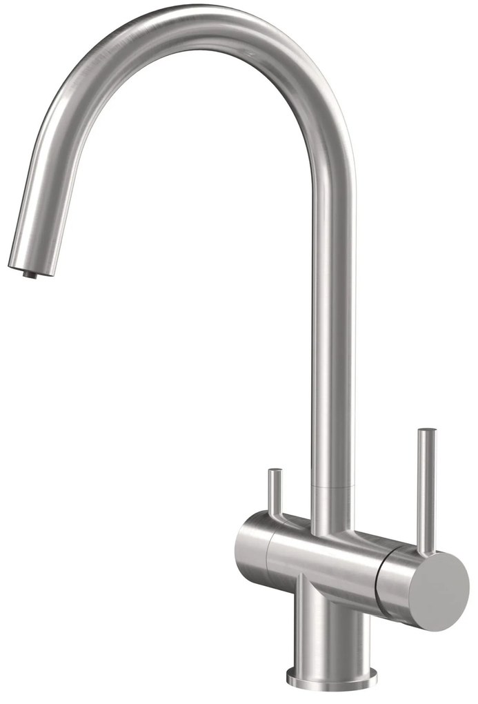 Quadron Caren, vysoká dřezová baterie s připojením vodního filtru, h-350, broušená ocel, 3623512_BS