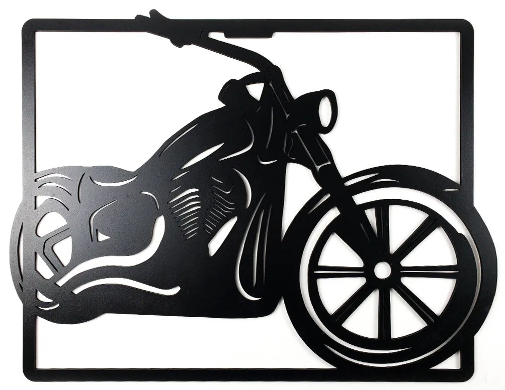Živá Zeď Dřevěná nástěnná dekorace Černá motorka