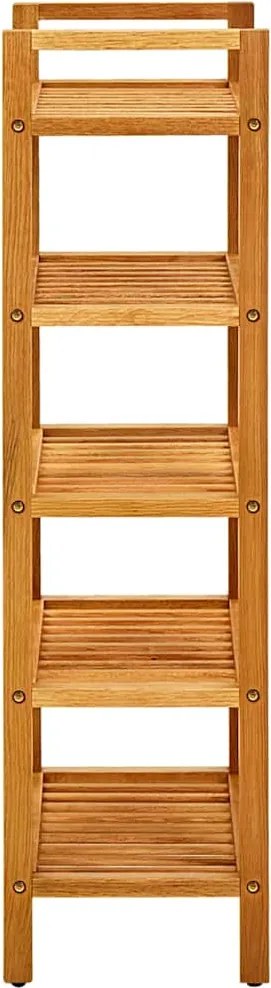 Botník s 5 policemi 50 x 27 x 100 cm masivní dubové dřevo 331747