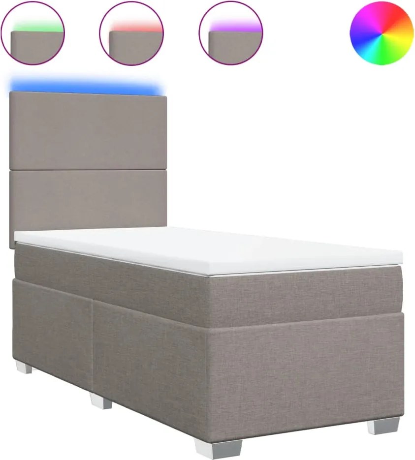 Box spring postel s matrací taupe 90x190 cm textil 3292640