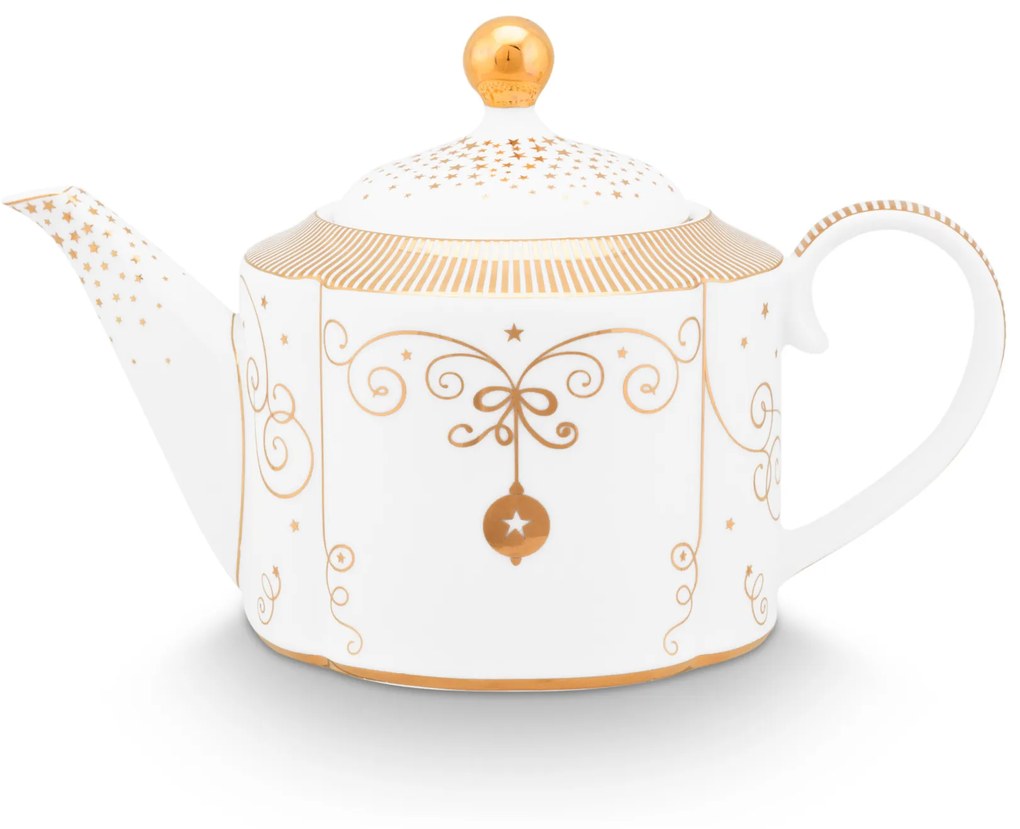 Pip Studio Royal Winter malá konvice 900ml, bílá (Malá porcelánová konvice)