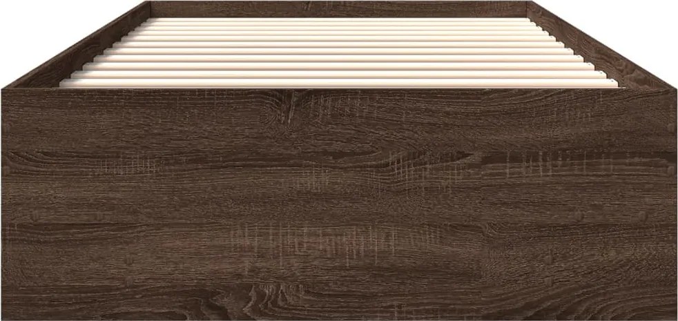 Rám postele bez matrace hnědý dub 100 x 200 cm kompozitní dřevo 3295673