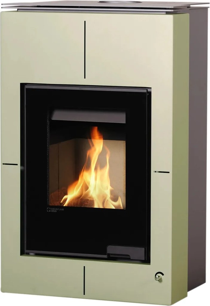HS Flamingo Krbová kamna AQUAFLAM VARIO SAPORO 11/7kW olivová 650x600x1030mm