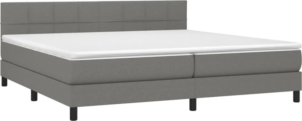 Box spring postel s matrací tmavě šedá 200x200 cm textil 3140082