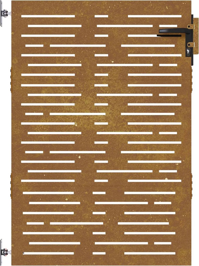 Zahradní branka 85 x 150 cm z corten oceli čtvercový design 153247