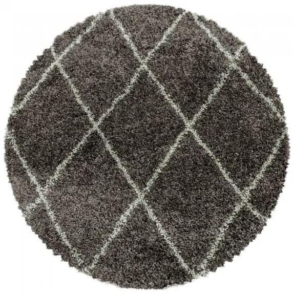 Vopi | Kusový koberec Alvor shaggy 3401 taupe - Kruh průměr 160 cm