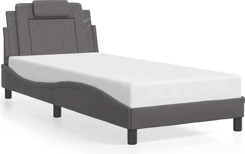 Rám postele Viana bez matrace šedý 80 x 200 cm umělá kůže 3208057