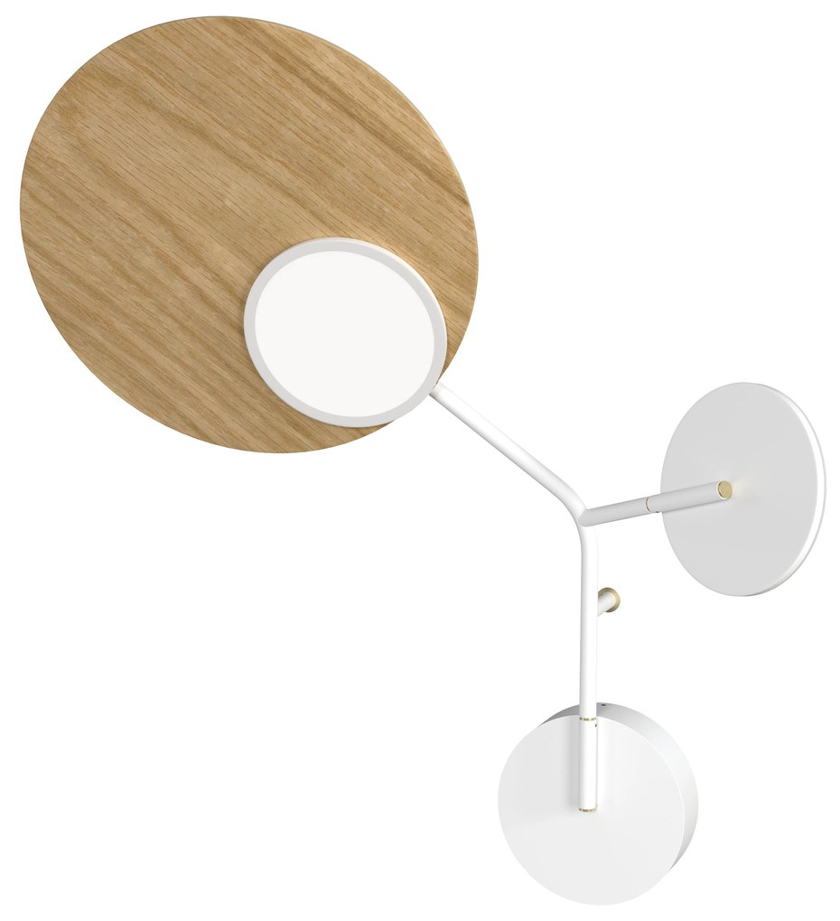 Nástěnná lampa Ballon 3 levostranná, více variant - TUNTO Model: bílý rám a krycí část, panel ořechová překližka