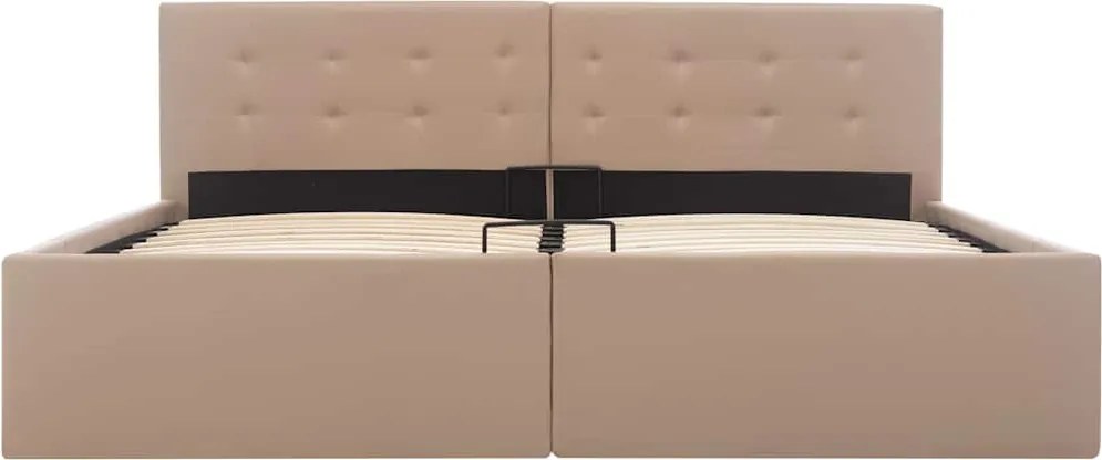 Rám postele s úložným prostorem cappuccino umělá kůže 160x200cm 285532