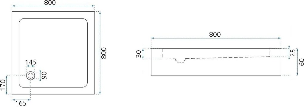 Rea, Sprchový kout REA City 80x80 Copper Brush, KPL-K6982