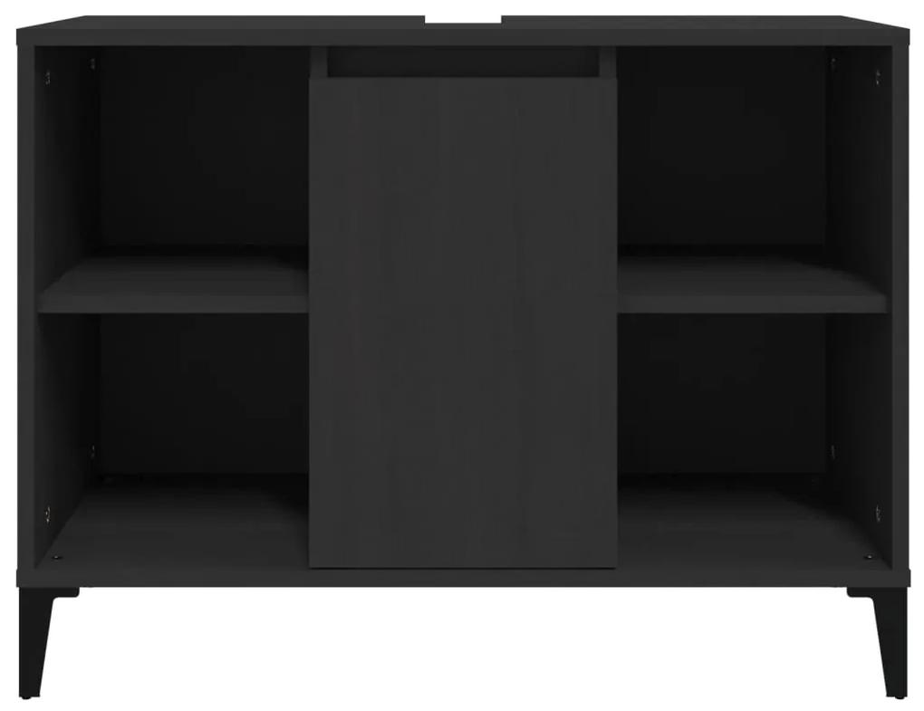Skříňka pod umyvadlo černá 80 x 33 x 60 cm kompozitní dřevo - Default Title