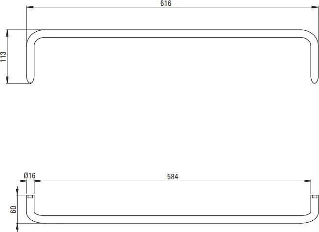 Aplomo Silia nástěnný držák na ručník, nikl