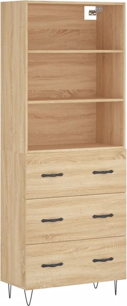 Skříň highboard dub sonoma 69,5 x 34 x 180 cm kompozitní dřevo 3189376
