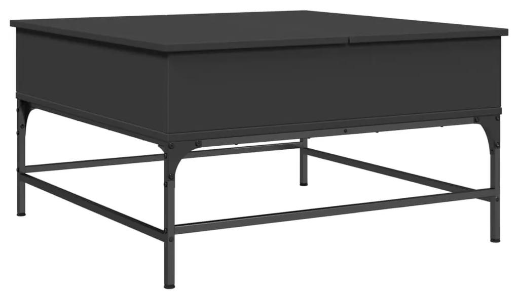 Konferenční stolek černý 80 x 80 x 45 cm kompozitní dřevo a kov - Default Title