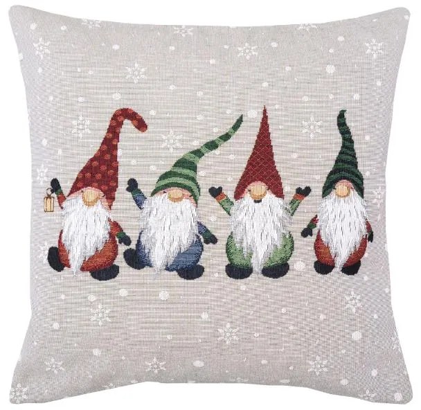 SCANquilt povlak MOTIV čtyři elfíci šedopestrá 45 x 45 cm