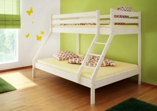 Patrová postel Denisek bílá + rošty + matrace