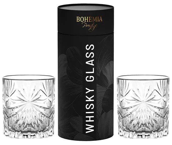 BOHEMIA PRESTIGE FIORE SKLENICE NA WHISKY V TUBĚ 320ML SADA 2KS