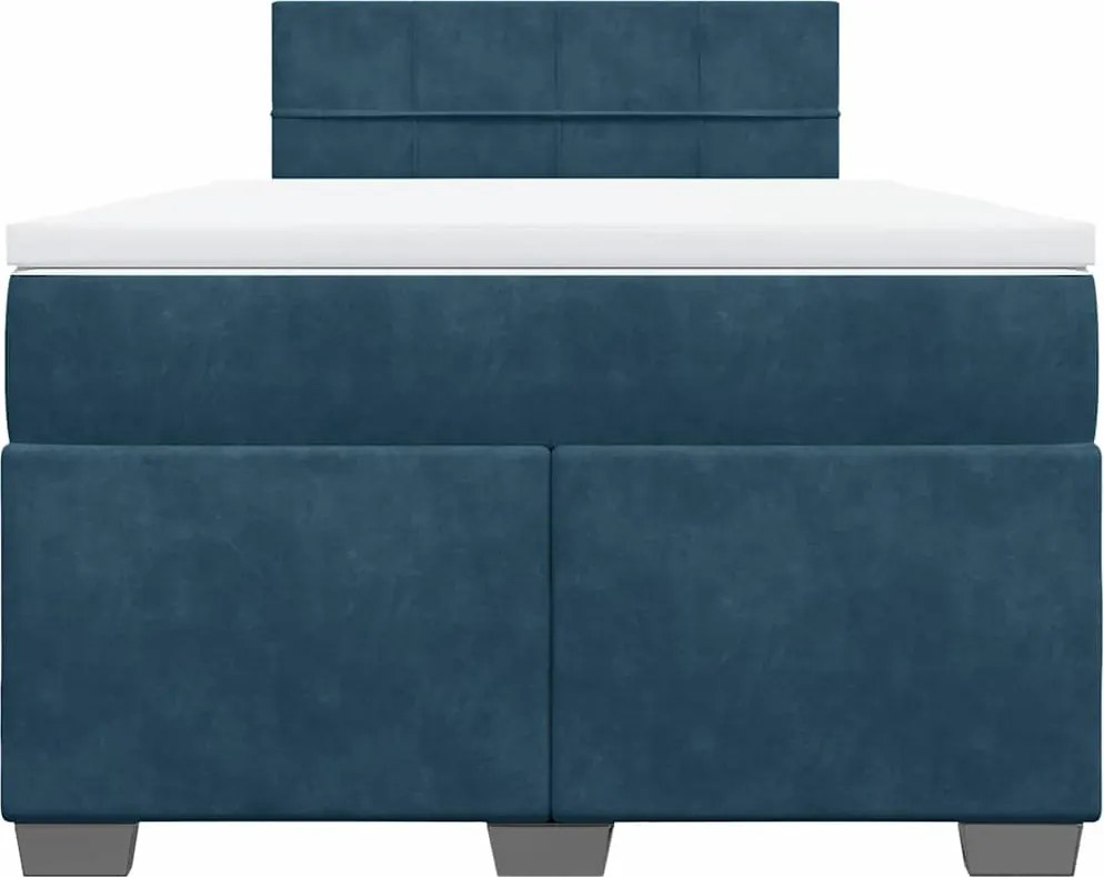 Box spring postel s matrací modrá 120 x 200 cm samet 3288586